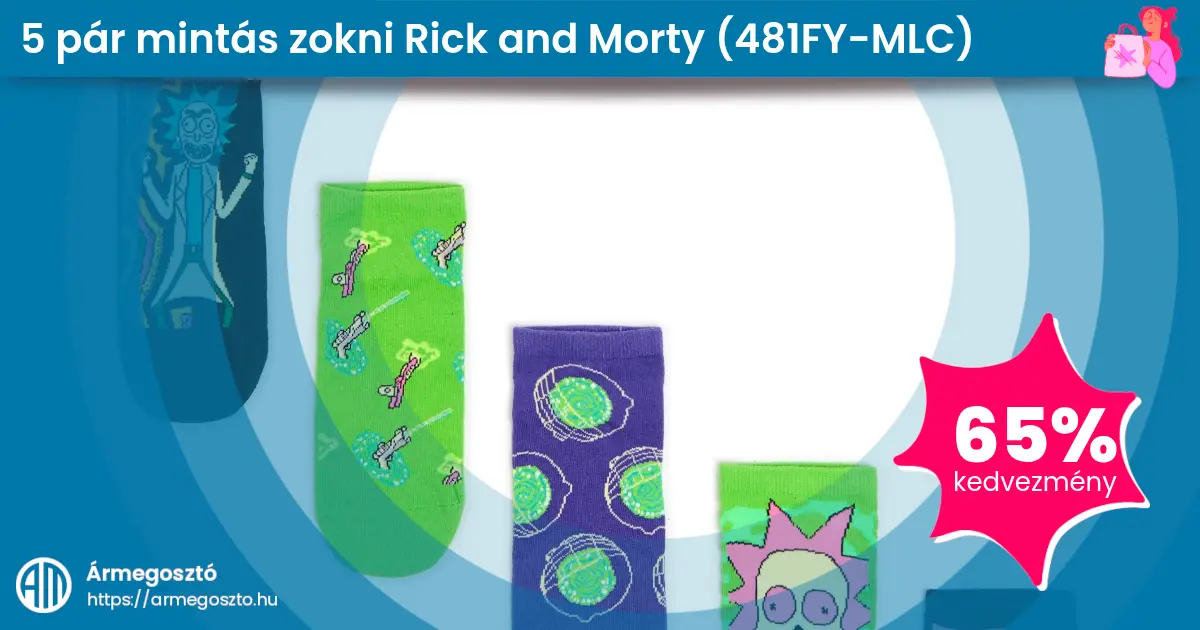 Rick and Morty zokni: 65% kedvezmény (Cropp)